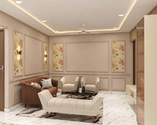 Contemporary Wall Paint Design with Beige Trim Accents | Livspace