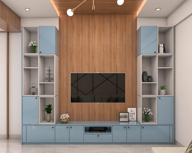 Spacious Contemporary Themed Convenient Living Room Design | Livspace