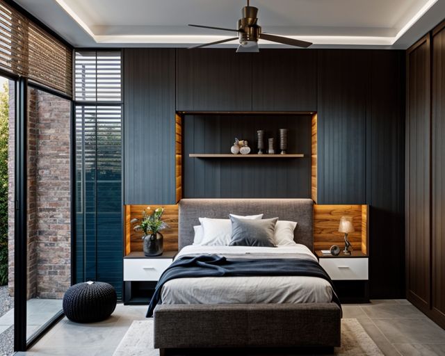 Bed Space with Space Saving Built-In Storage, Multifunctional Bed Head ...