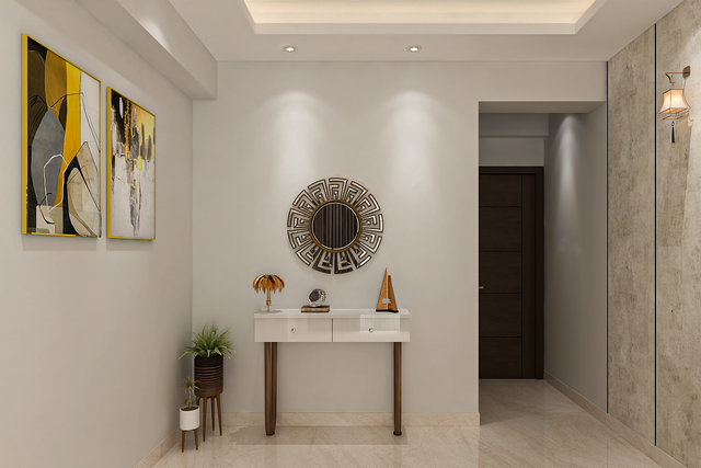 Convenient Compact For Rental Modern Style Foyer Design | Livspace
