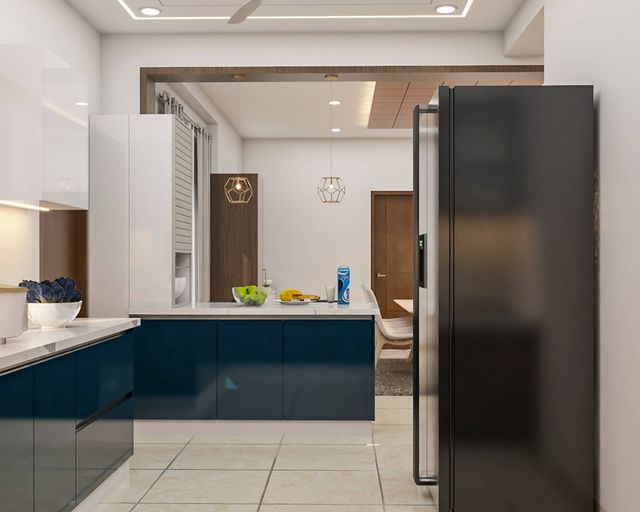 Multi-Functional Contemporary Open Kitchen Design | Livspace