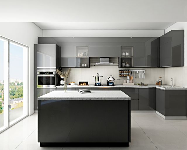 Spacious Kitchen Design With Kitchen Island | Livspace