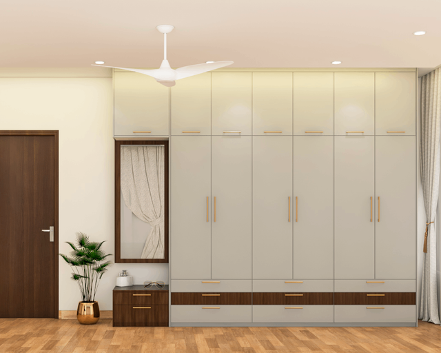Convenient Contemporary Themed Spacious Wardrobe Design| Livspace