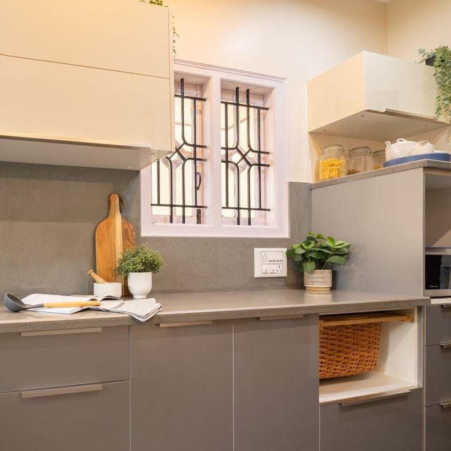 Swing Window Design With A Wooden Finish | Livspace