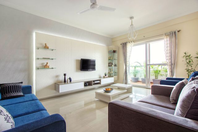 Bangalore 2-BHK Interior With Open Kitchen Layout | Livspace
