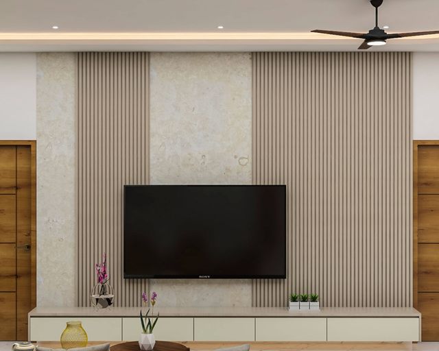 Wall-Mounted Contemporary TV Unit Design | Livspace