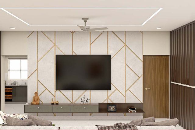 Spacious TV Unit Design With Open Layout | Livspace