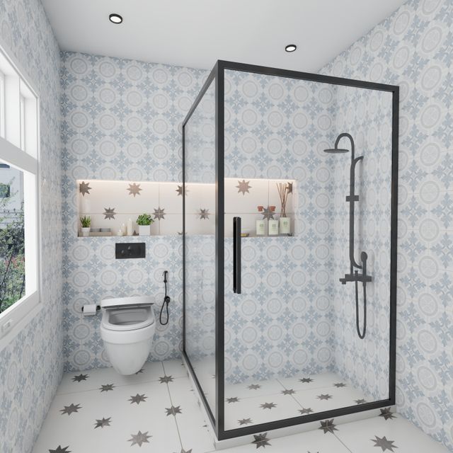 Bathroom Design With Glass Cubicle | Livspace