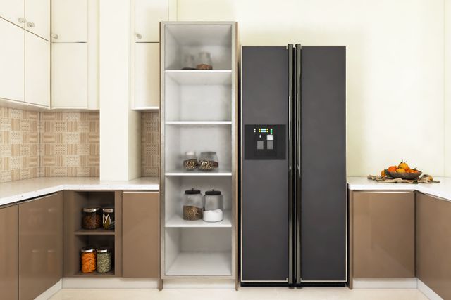 Modular U Shaped Kitchen Design With Cappuccino And White Cabinets ...