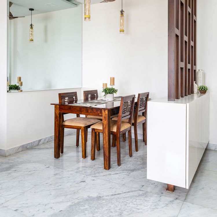 Light Grey Marble Flooring Design With Grey Veins | Livspace