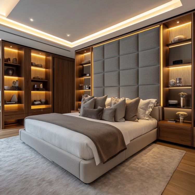 Painted Gypsum False Ceiling Rectangular Design With Dual Lighting ...