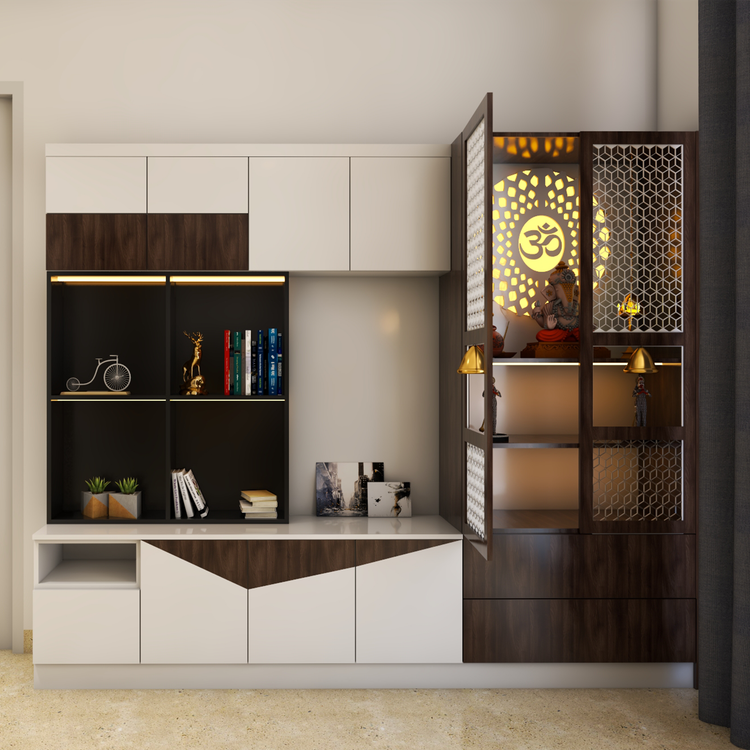 Distinguished Spacious Pooja Room in Traditional Design | Livspace