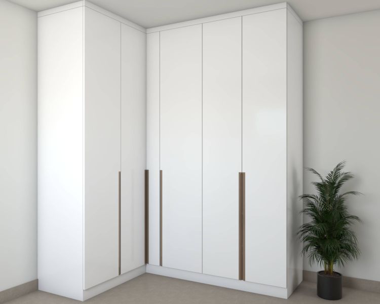 Minimalist Wardrobe Design With A White Laminate Finish | Livspace