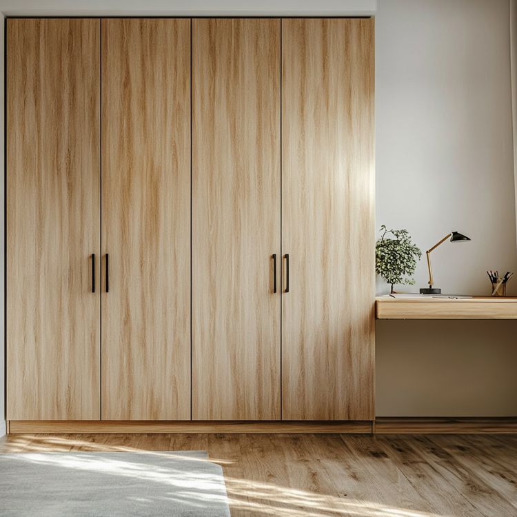 Contemporary 4-Door Swing Wardrobe Design: American Walnut, Custom ...