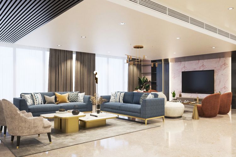 Single Layered Modern False Ceiling Design with Wooden Panelling ...