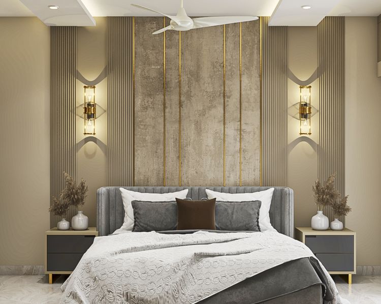 Wall Panels Contemporary Wall Design with Vertical T Pattis, Gold ...