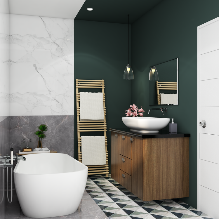 Modern Themed Spacious Low-Maintenance Bathroom Design | Livspace