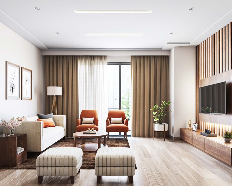 Rectangular POP Single-Layered False Ceiling Desing | Livspace