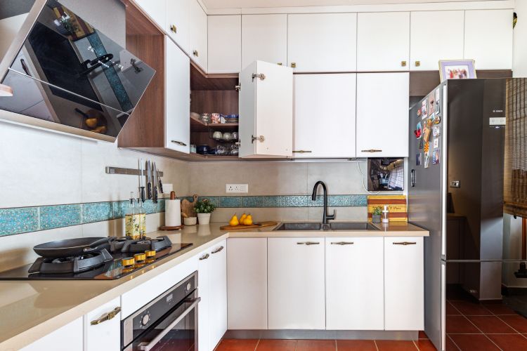 Modular Kitchen Design With Drawer And Loft Storage | Livspace