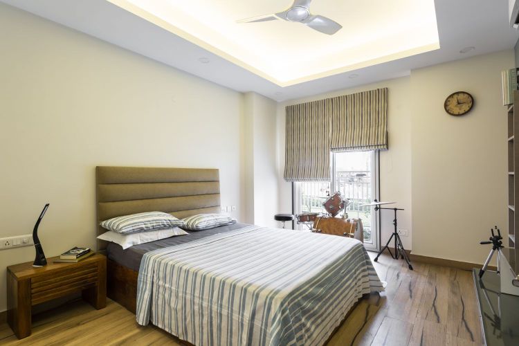 Cozy 2BHK Flat Design in Noida with Open Kitchen and and Contemporary ...