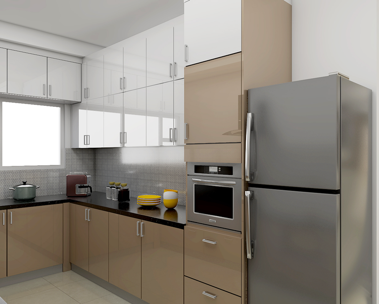 Spacious Kitchen with In-Built Appliances and Ample Storage | Livspace