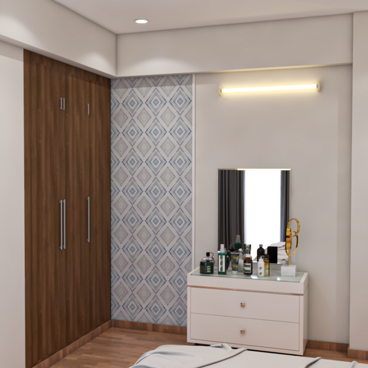 Modern Compact Simple Well-Planned Master Bedroom Design | Livspace