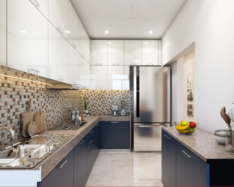 L-Shaped Contemporary Kitchen Design | Livspace