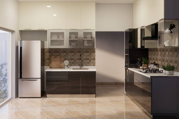 Modern Kitchen Design With Glossy Cabinets | Livspace