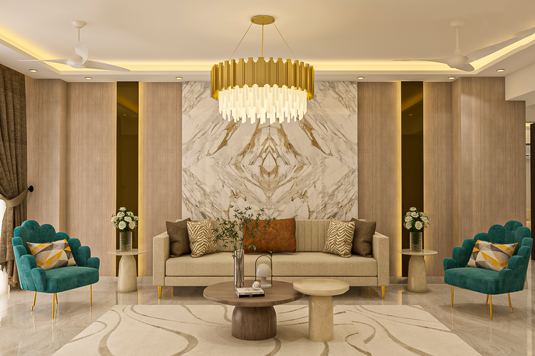 Creamy-White Finish False Ceiling Design | Livspace