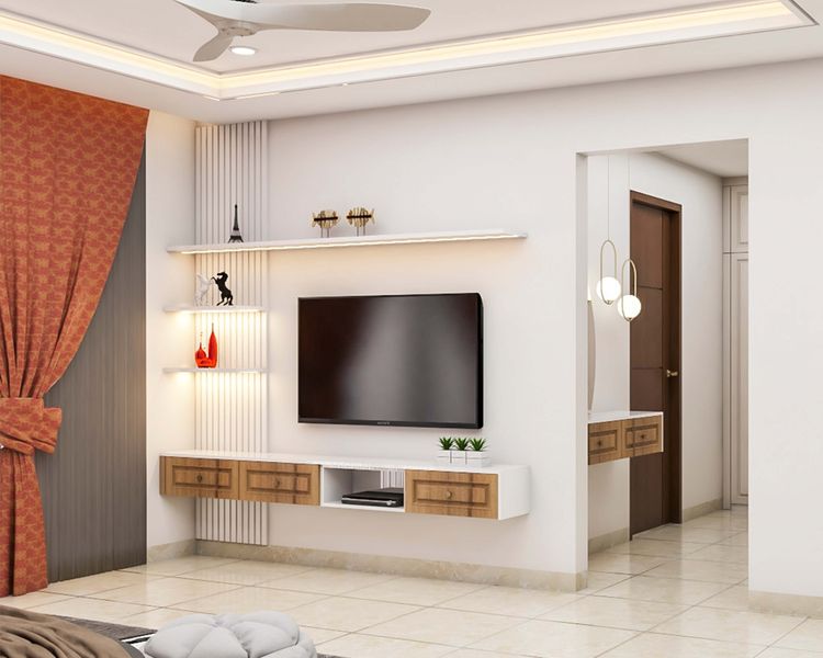 Spacious Convenient Modern Style TV Unit Design | Livspace