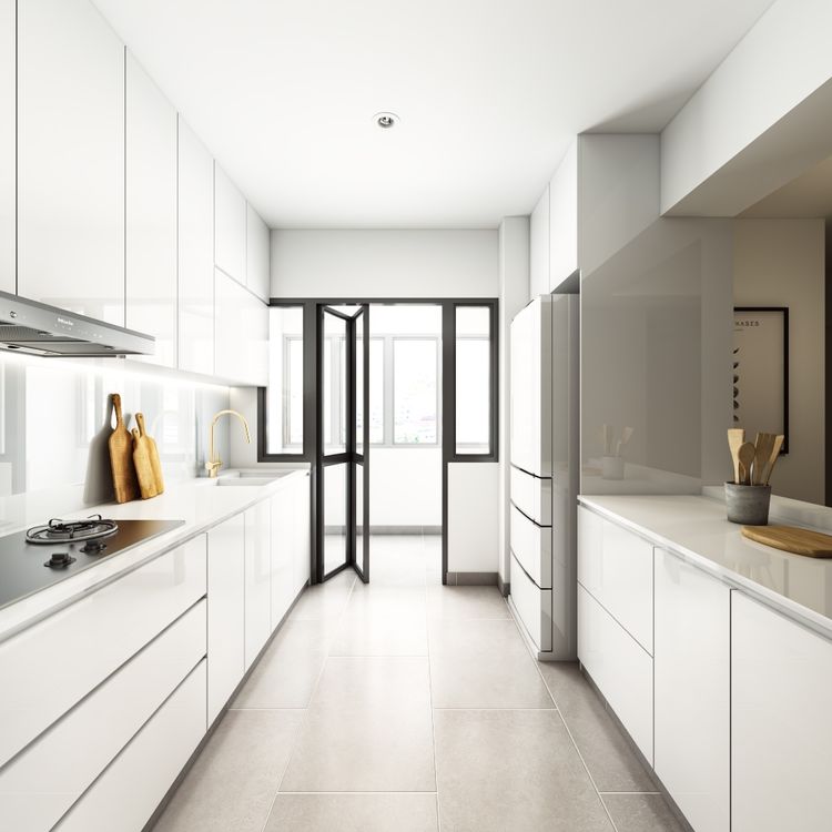 Modern Island Kitchen Design with Efficient Work Triangle and Spacious ...