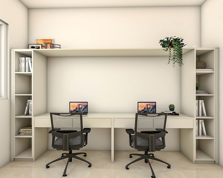 Spacious Home Office Design With Minimal Elements | Livspace