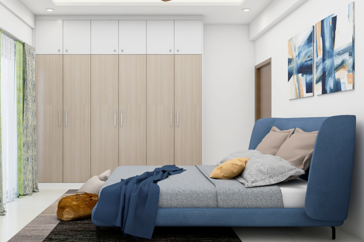 Contemporary Spacious Master Bedroom Design with Dual Tone Wardrobe ...