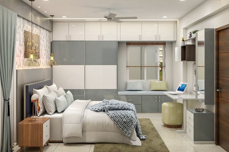 Multi-Functional Contemporary Theme Master Bedroom Design | Livspace