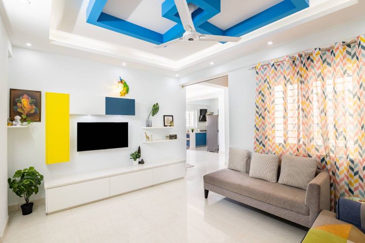 Gypsum False Ceiling With Cove And Recessed Light | Livspace