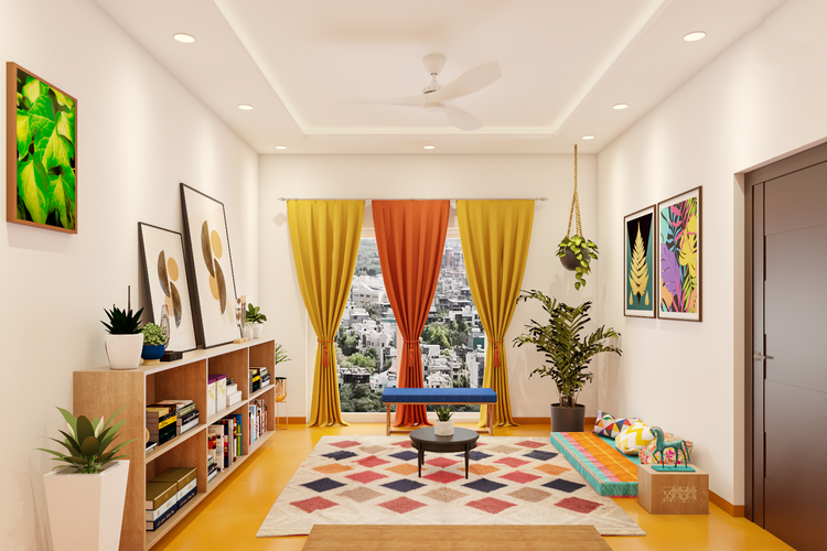 Peripheral Ceiling Design with Cove Lights | Livspace