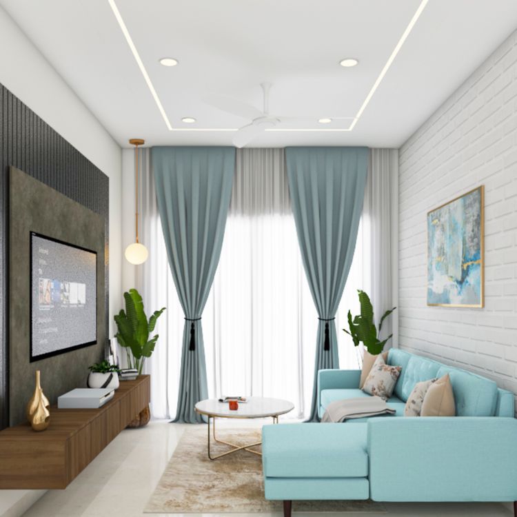 Gypsum False Ceiling With Profile Lights | Livspace