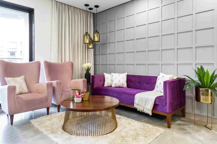 Grey Wall Design For Compact Living Rooms | Livspace