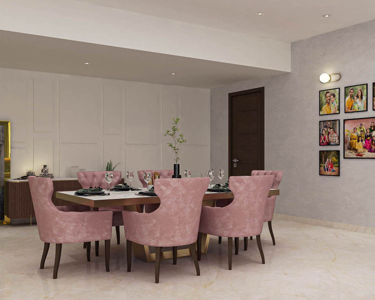 Spacious 6-Seater Dining Hall Design | Livspace