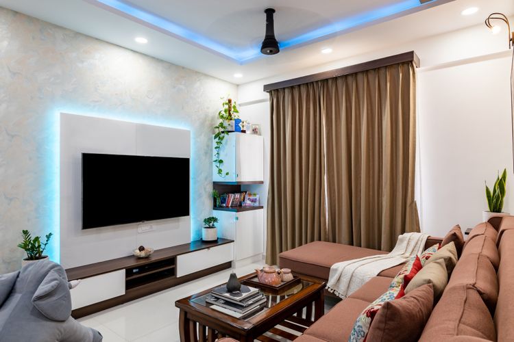 Rectangular Peripheral False Ceiling Design | Livspace