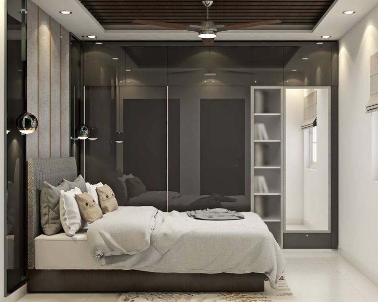 Guest Bedroom With Overhead Lighting | Livspace