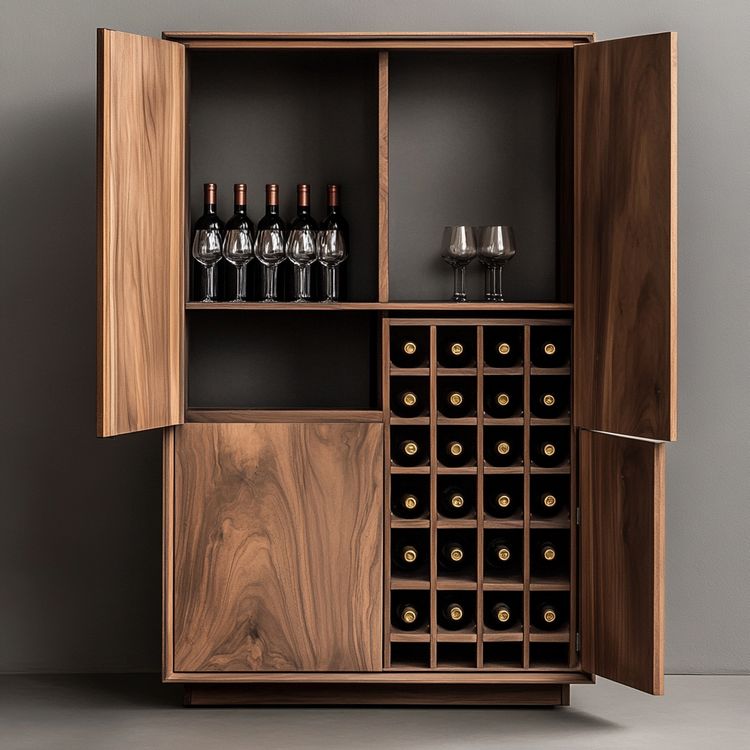 Home Bar Design in Amati with Modern Shuttered Storage and Integrated ...