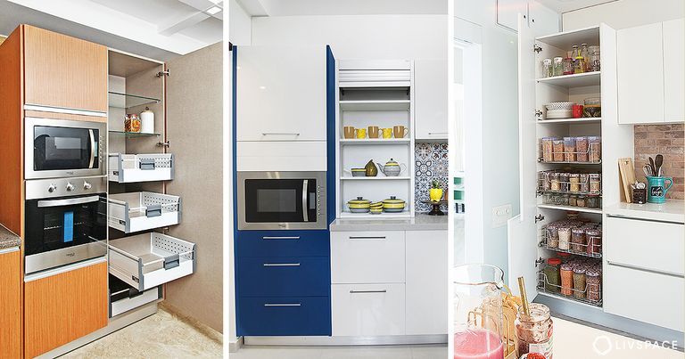 Kitchen Tall Unit Design | Kitchen Cabinet Ideas by Livspace