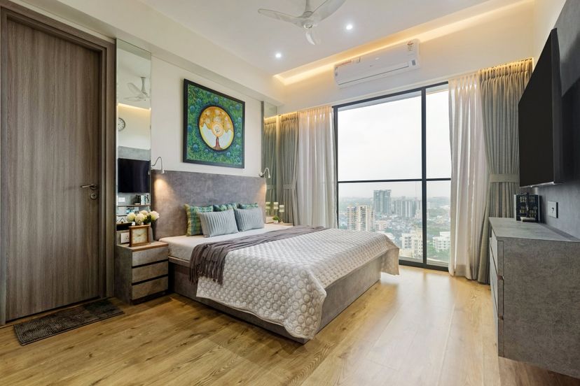 Plain False Ceiling With Two Side Cove Lights | Livspace