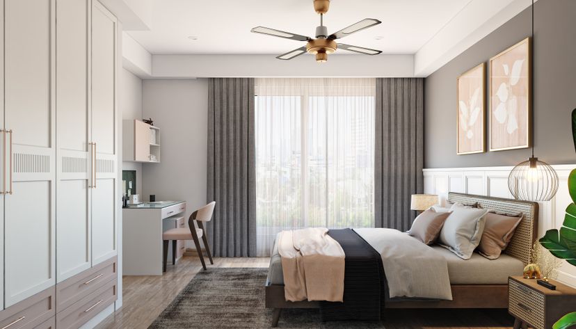 Spacious Bedroom Design With A King Size Bed | Livspace