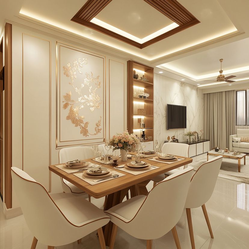 Rectangular Gypsum Modern Single False Ceiling Design with Cove and ...