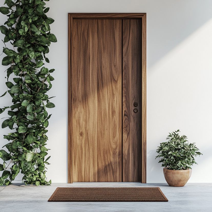 Sleek Minimal Swing Single Door Design in Matte Finish for Entrance ...