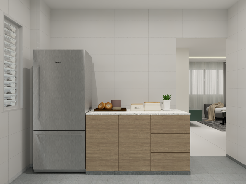 Modern Compact Kitchen Design with Handleless Cabinets | Livspace