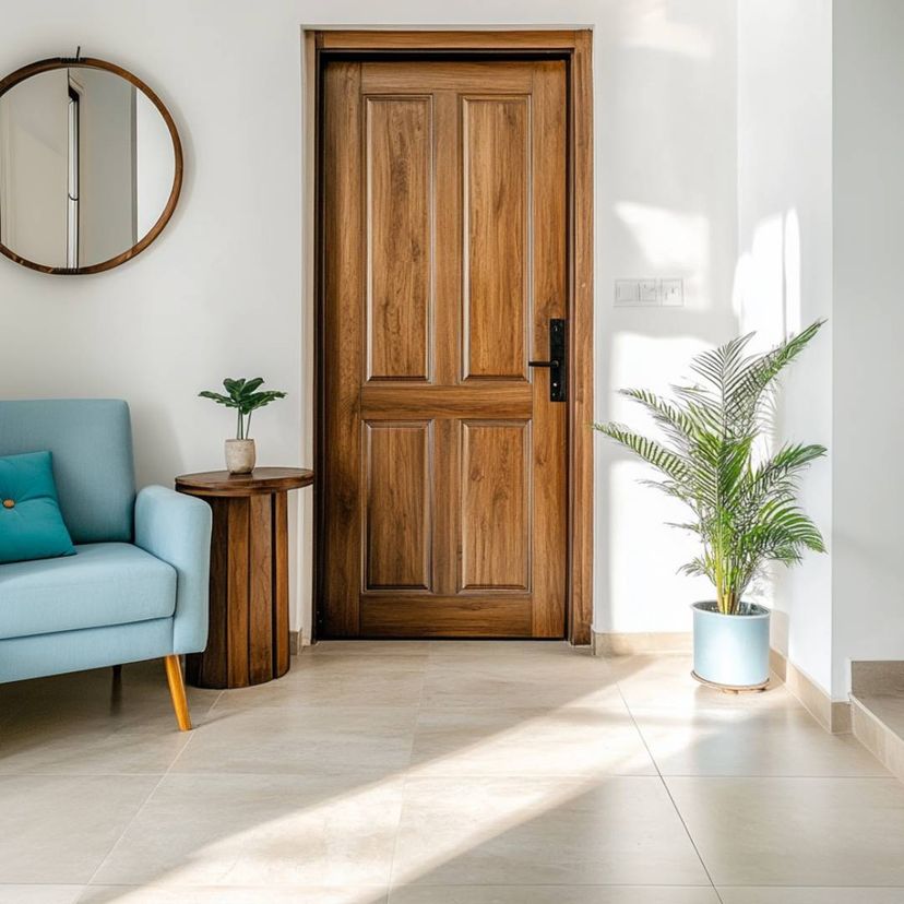 Classic Wooden Bedroom Swing Single Door with Smooth Matte Finish and ...