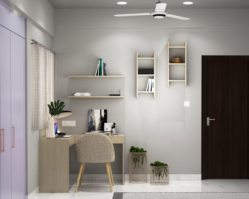 Modern Kids Bedroom Design With L-Shaped Study Desk | Livspace